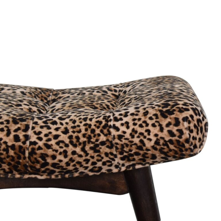 Leopard Print Curved Bench dropshipping | Artisan furniture UK